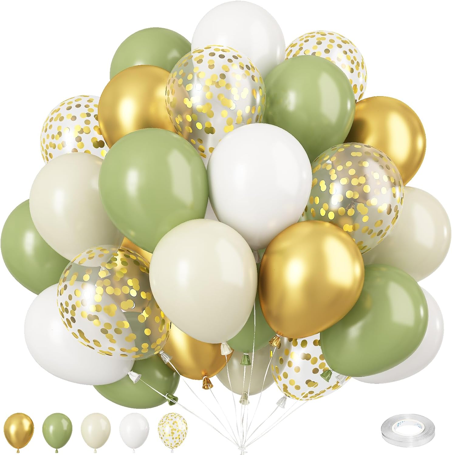 50pcs Christmas Balloons,Red Green White Confetti Balloons Latex Merry ...
