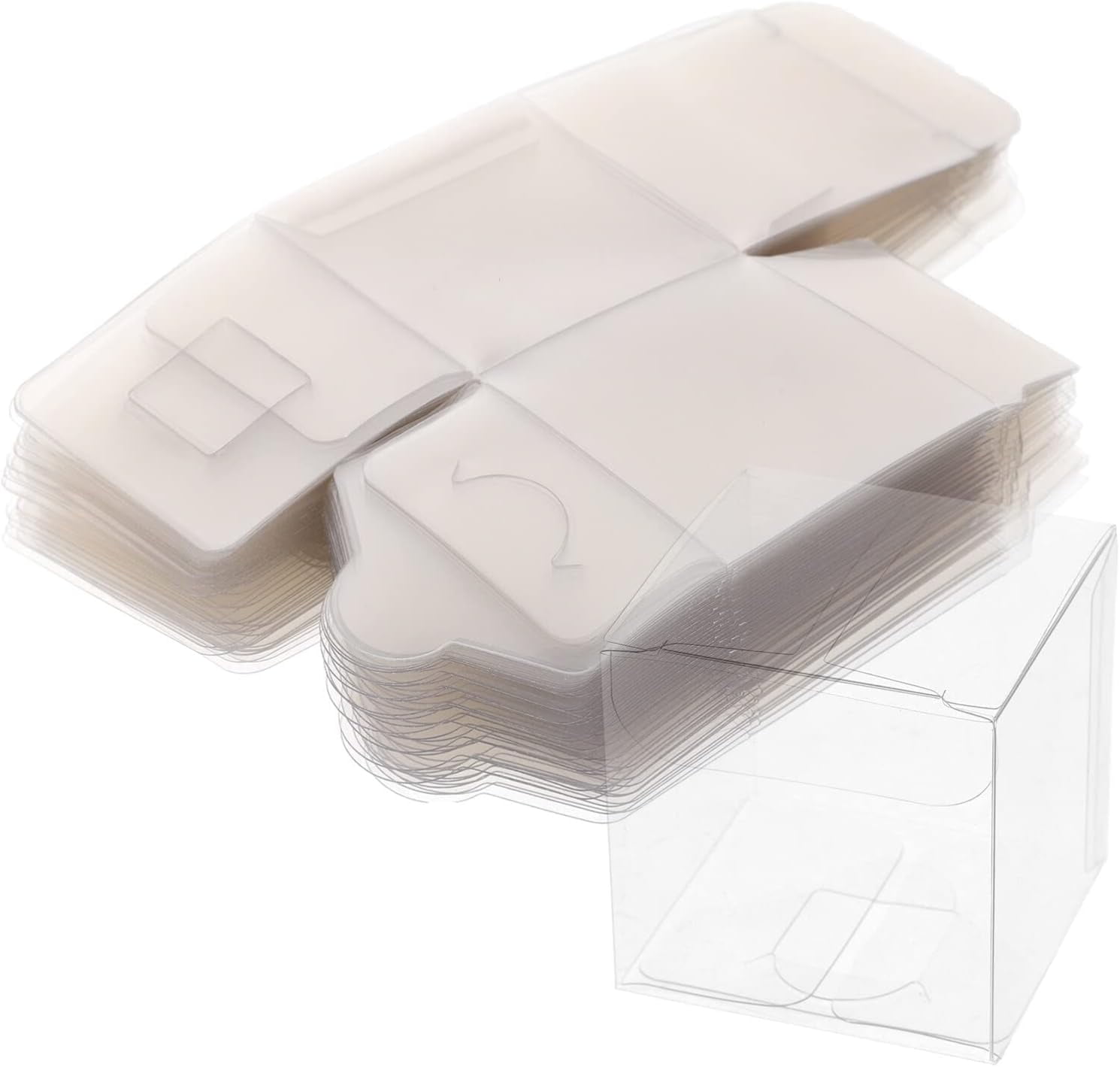 50pcs Clear Favor Boxes Plastic Boxes Transparent Cube Boxes Small ...