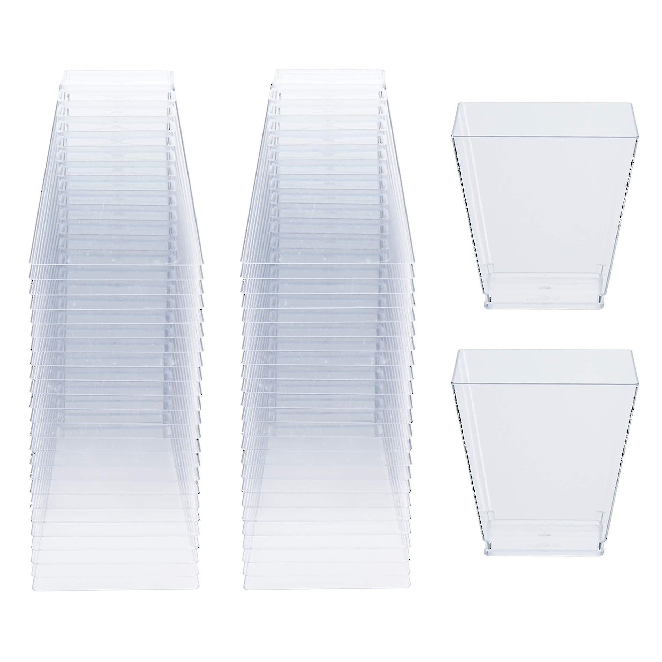 50pcs Clear Multi-use Plastic Square Dessert Cups - 200ml-ZZY - Walmart.com