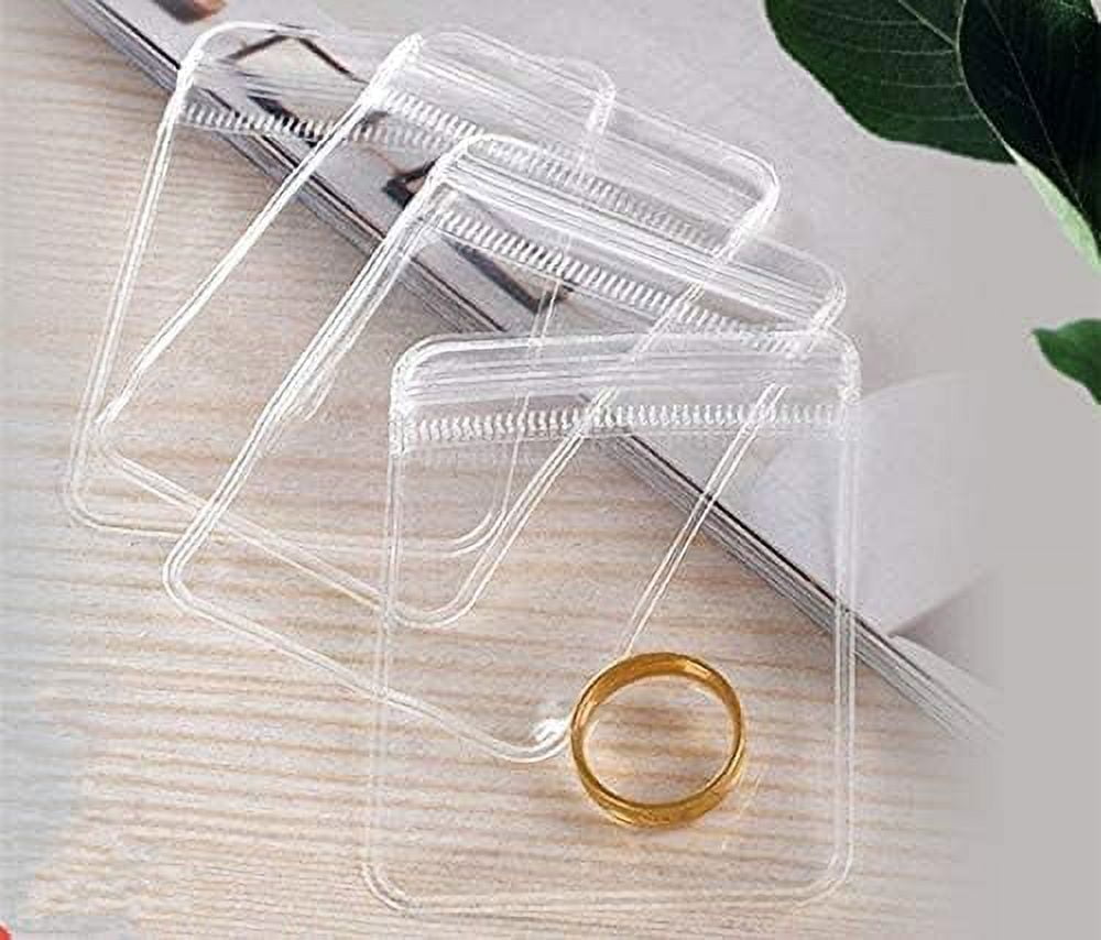 50pcs Clear PVC Transparent Zip Lock Jewelry Bag Small Size Dust Proof ...