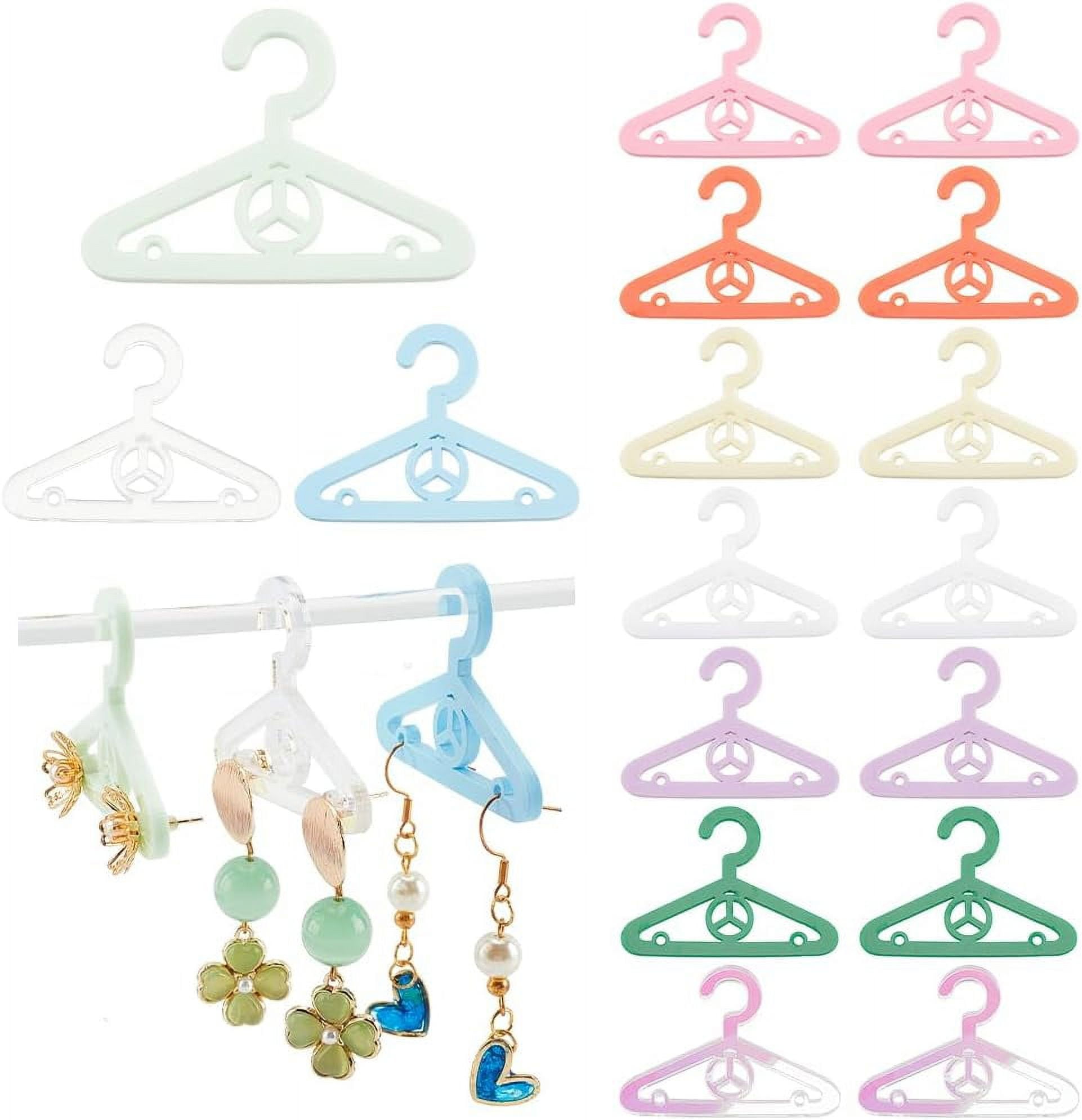50pcs Clothes Hanger 10 Colors Earring Holder Necklace Mini Hanger Rack ...