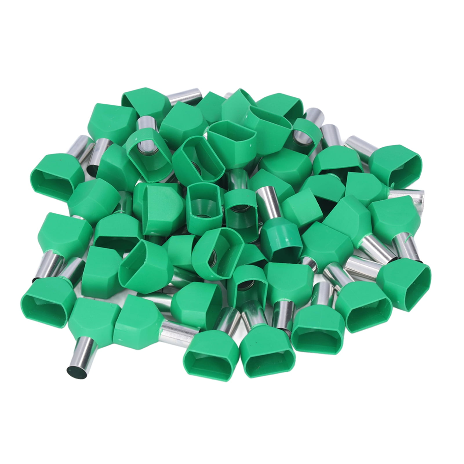 Neyseki 50pcs Cold Pressed Terminals Green Pipe Shaped End Durable PVC ...