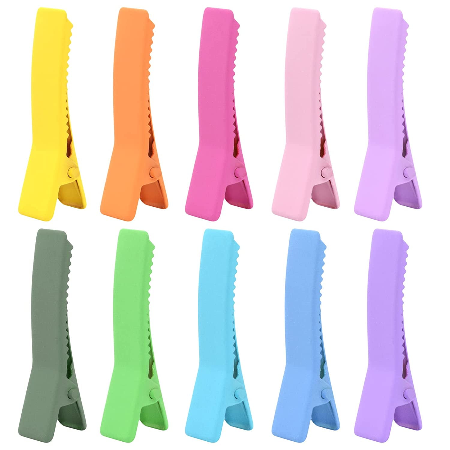 50pcs Colorful Alligator Duckbill Hair Clips Alloy Double Prong Curl ...