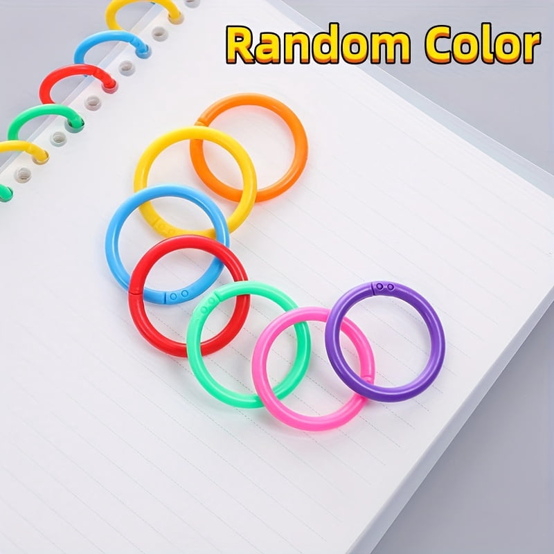50pcs Colorful Plastic Detachable Binder Rings, Paper Clips for Ring ...