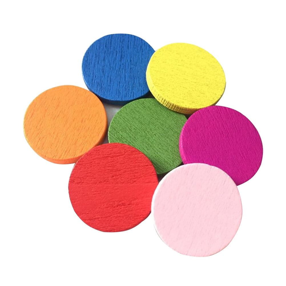 50pcs Colorful Wooden Sense Rounds for Kids Crafts & Teaching Aids ...