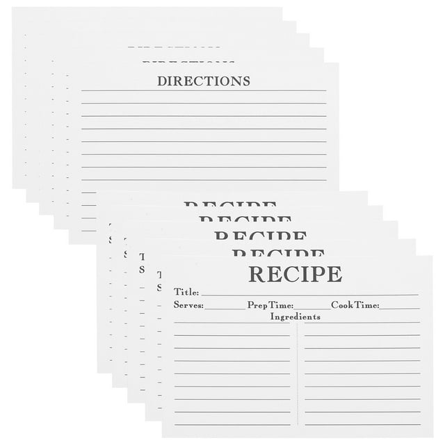 50pcs Convenient Recipe Cards Compact Recipe Papers Daily Use Recipe ...