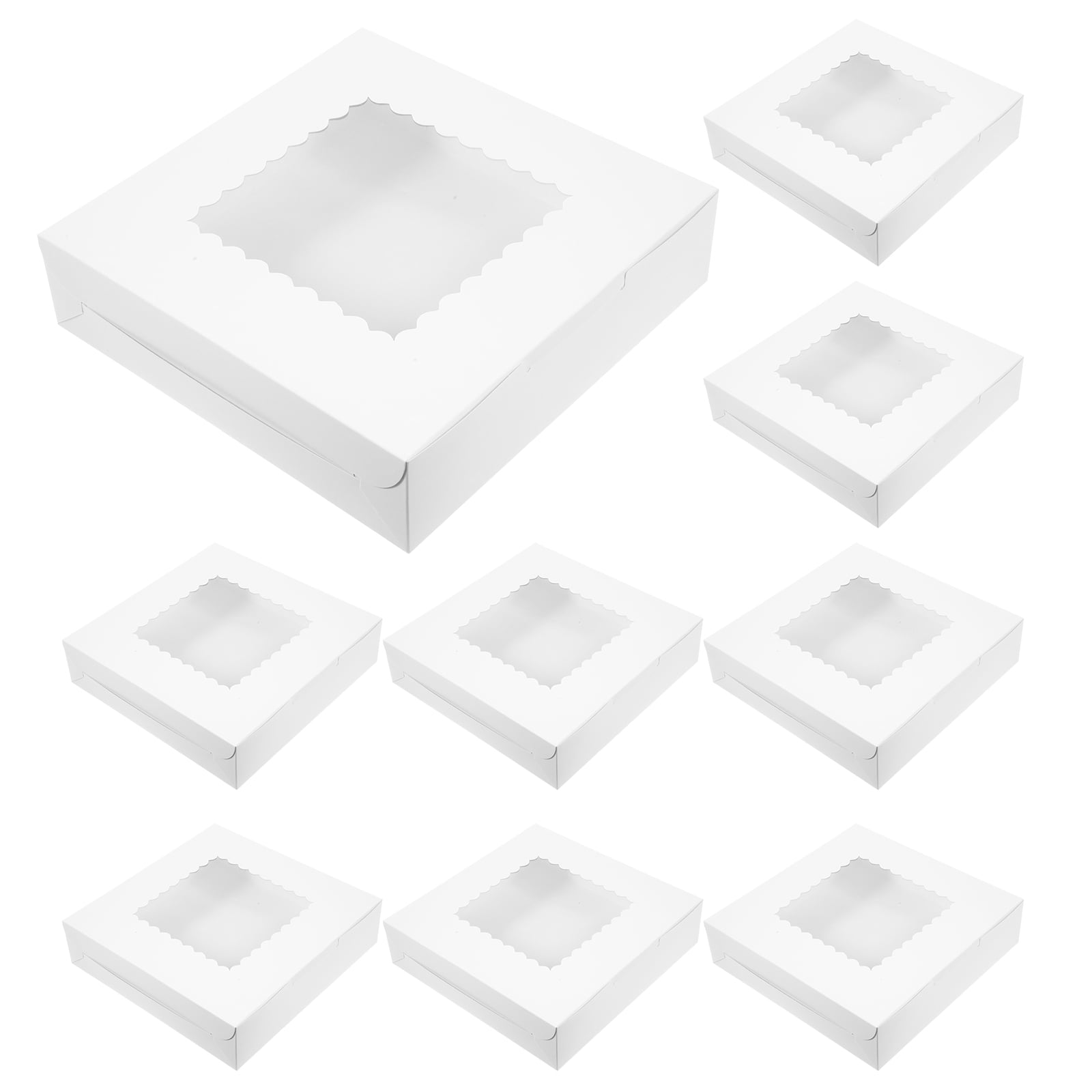 50pcs Cookie Boxes Dessert Box Clear Cake Boxes Portable Baking Boxes ...