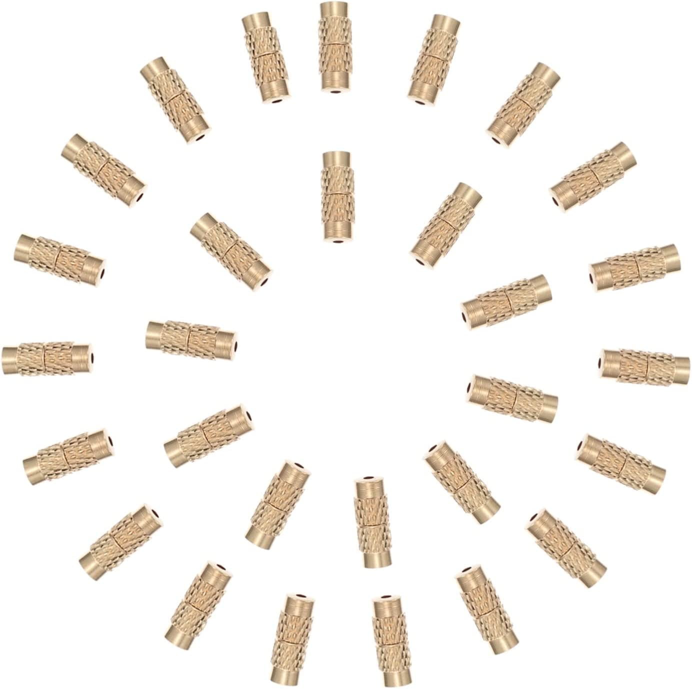 50pcs Copper Barrel Screw Clasp Screw Twist Clasps Jewelry End Tip Caps ...