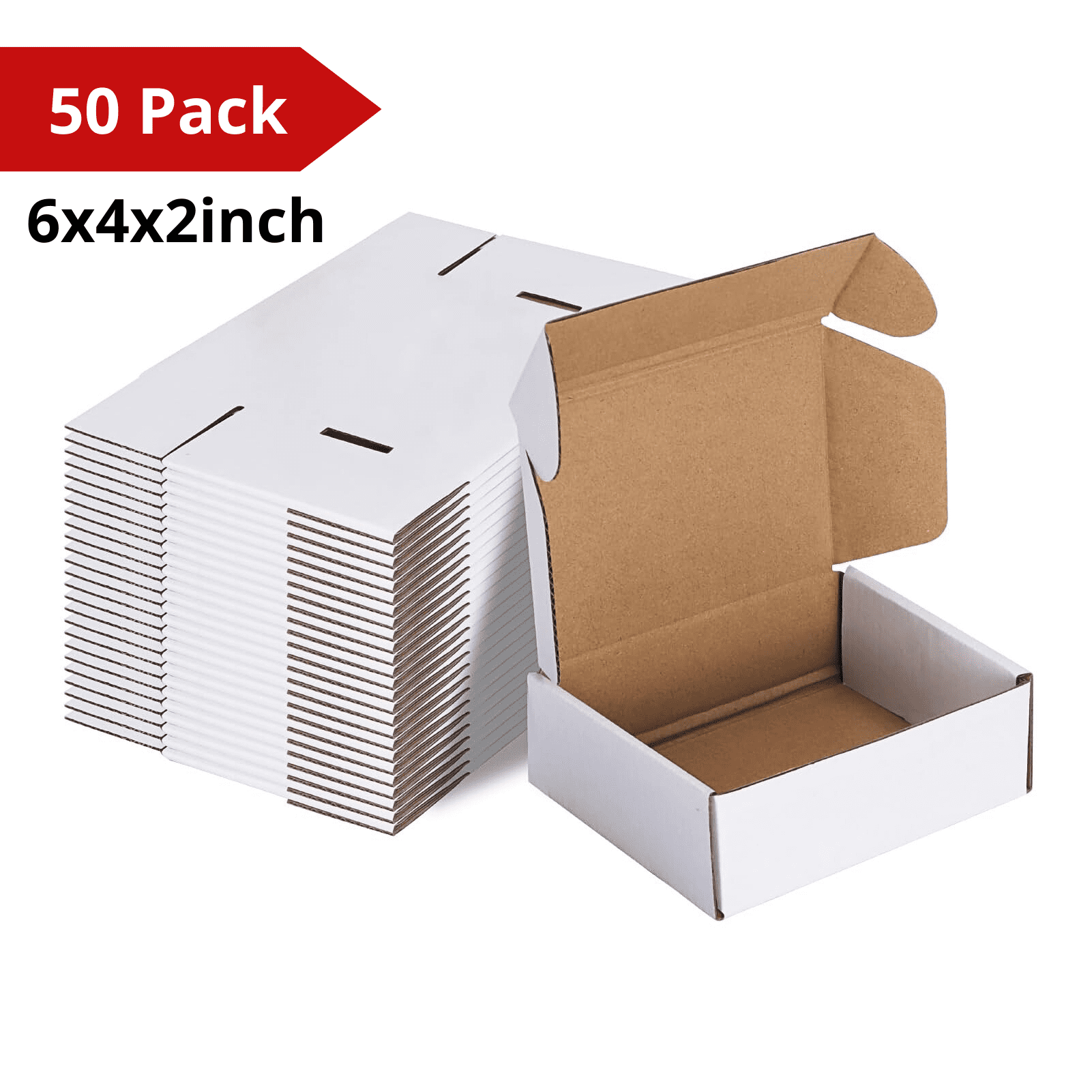 50pcs Corrugated Paper Gift Boxes, 6x4x2 Inch Sturdy Cardboard ...
