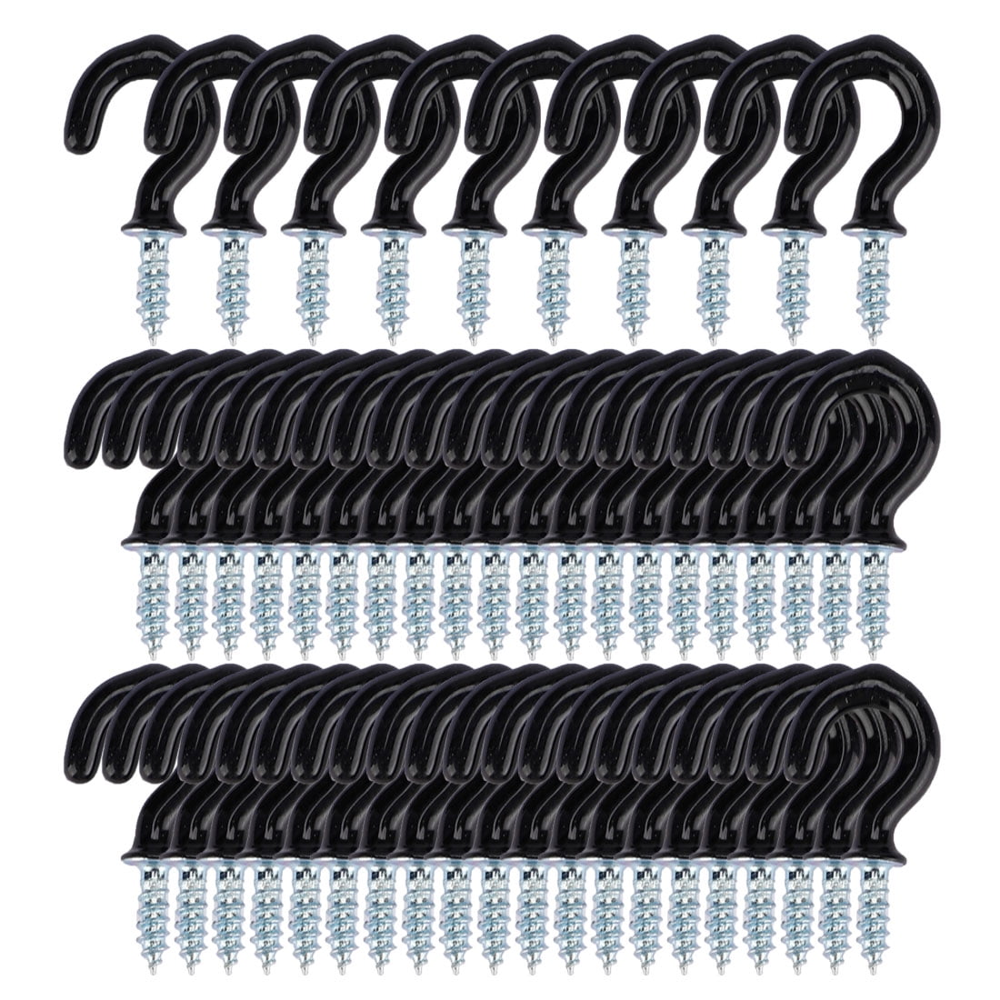 50pcs Cup Hooks 1/2 Inch Vinyl Coated Screw-in Ceiling Wall Thread ...