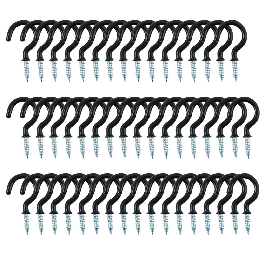 50pcs Cup Hooks 1 Inch Vinyl Coated Screw-in Ceiling Wall Thread Hooks ...