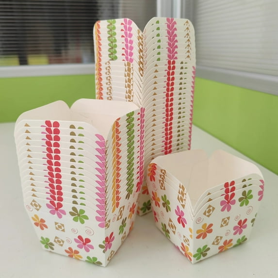 50pcs Cupcake Baking Cups Square Cupcake Liners Disposable Baking ...