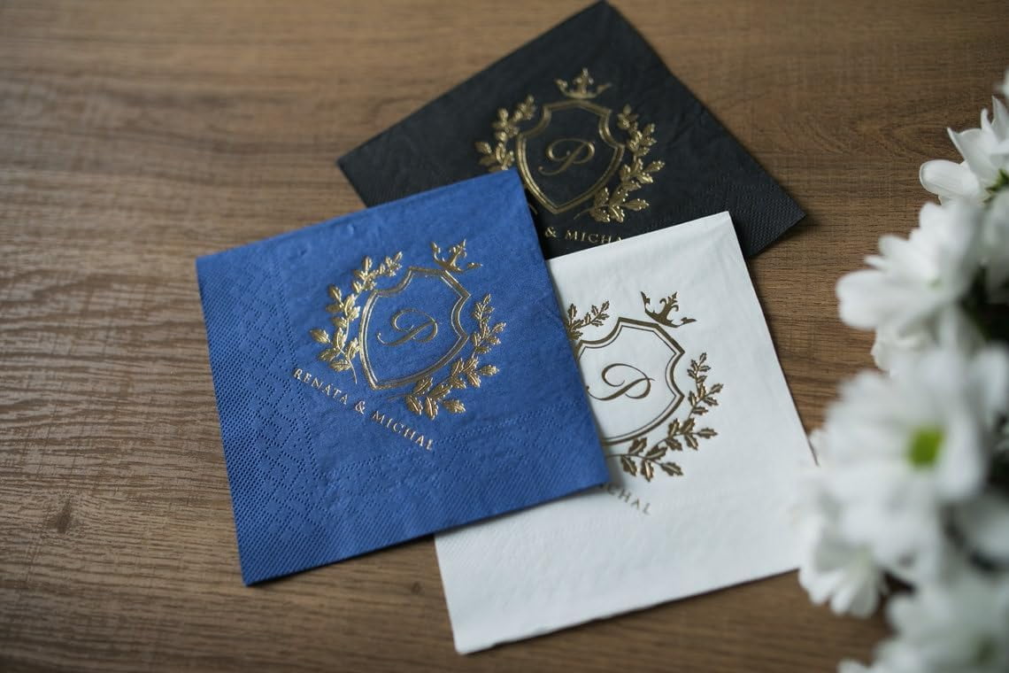 50pcs Custom Cocktail Napkins, Personalized Napkins Logo Artwork Design ...