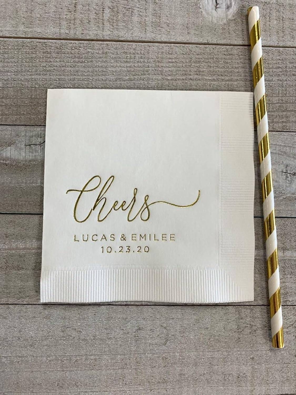50pcs Custom Wedding groom and bride names Cocktail Napkins，Wedding ...
