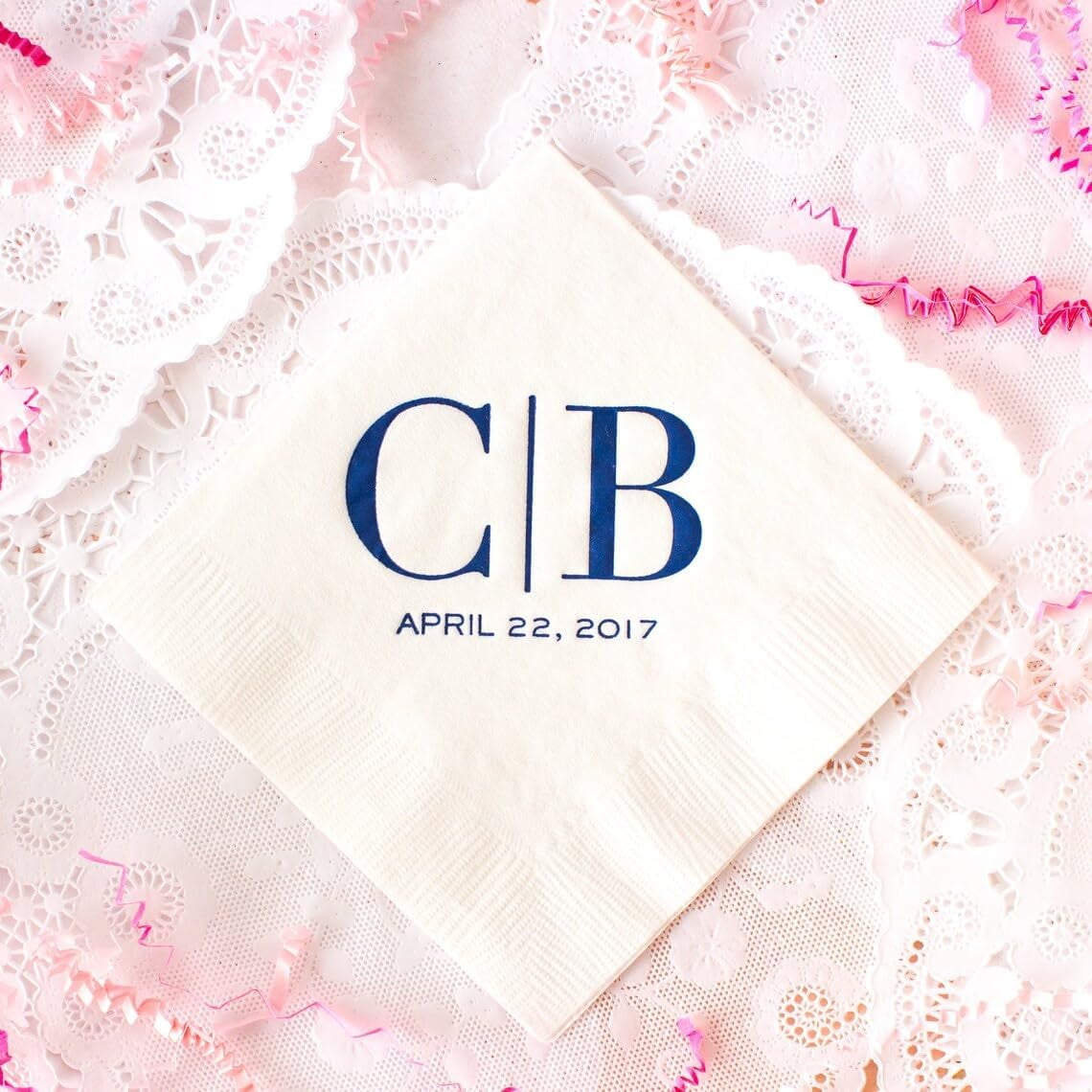 50pcs Custom name Cocktail Napkins,Monogrammed Wedding Napkins ...