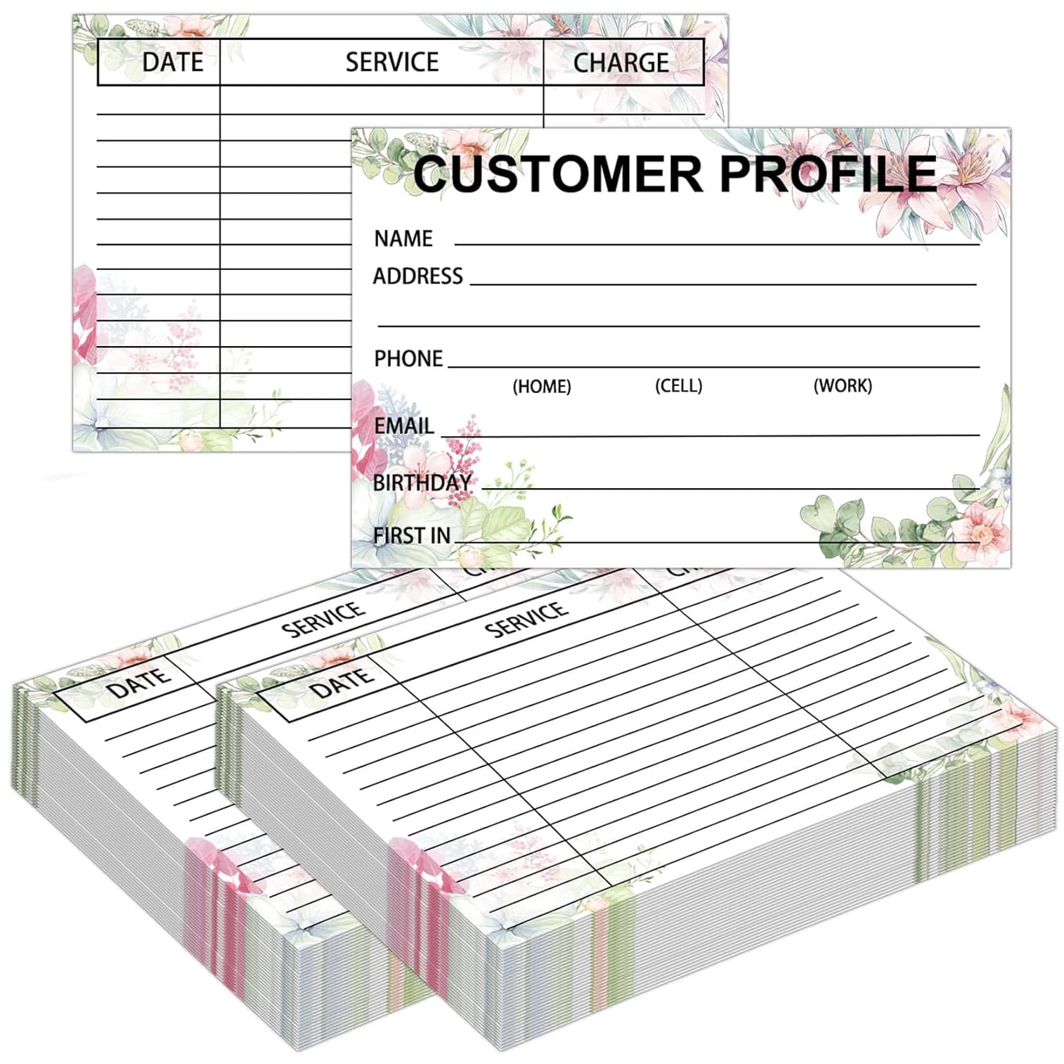50pcs Customer Information Card Client Contact Profile Record Cards ...