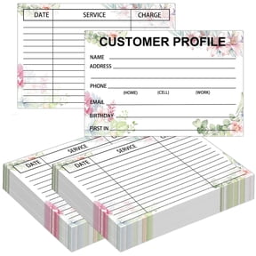 50pcs Client Profile Cards,3-Hole Client Profile Cards for Hair Stylist ...