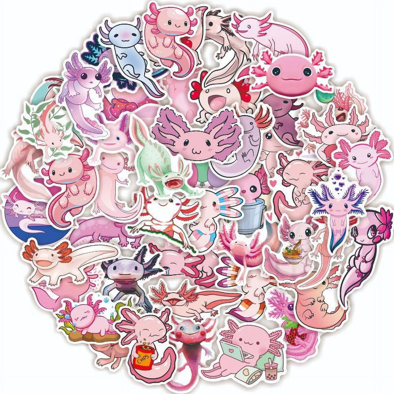 50pcs Cute Animal Axolotl Graffiti Stickers Cartoon Decals DIY Diary ...