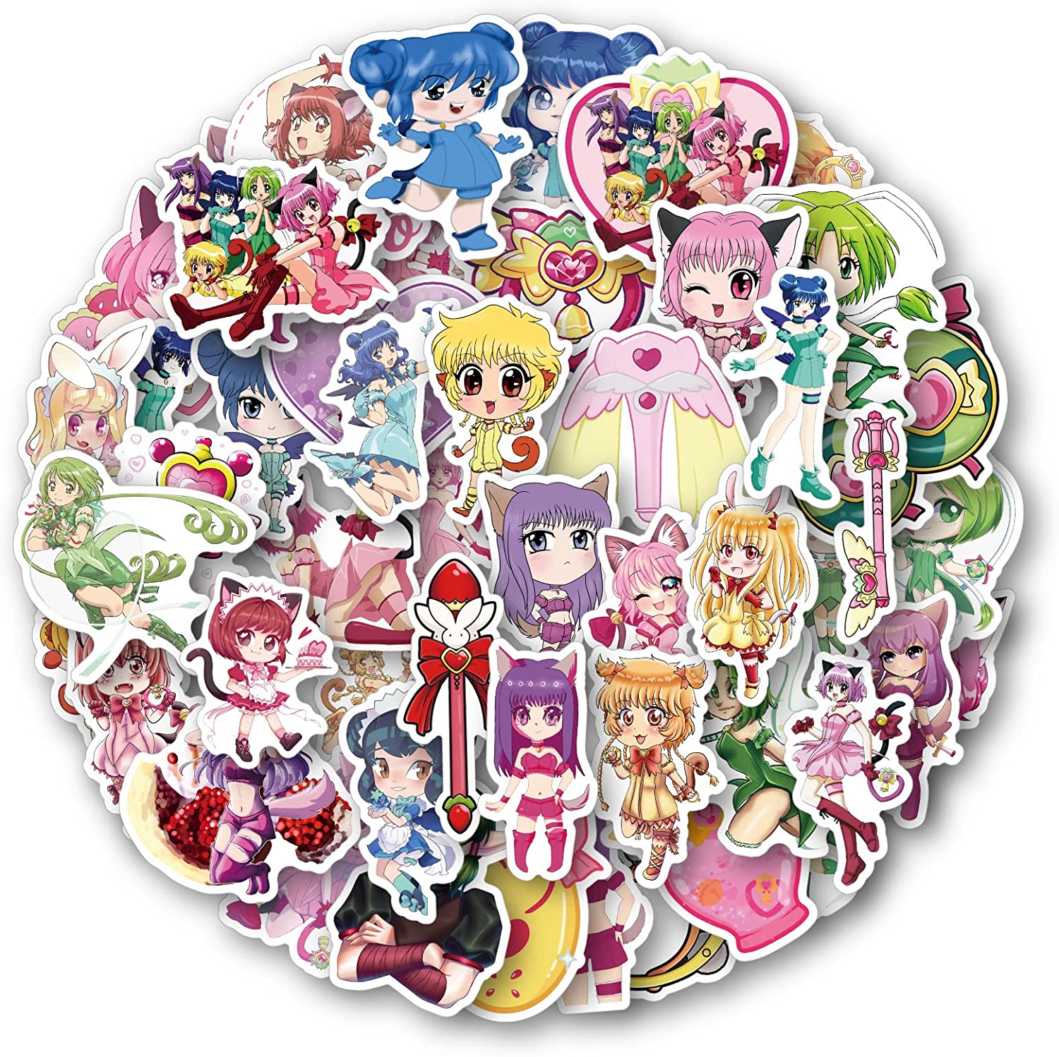 50pcs Cute Anime Tokyo Mew Mew Stickers for Teen Laptop,Lovely Cartoon ...