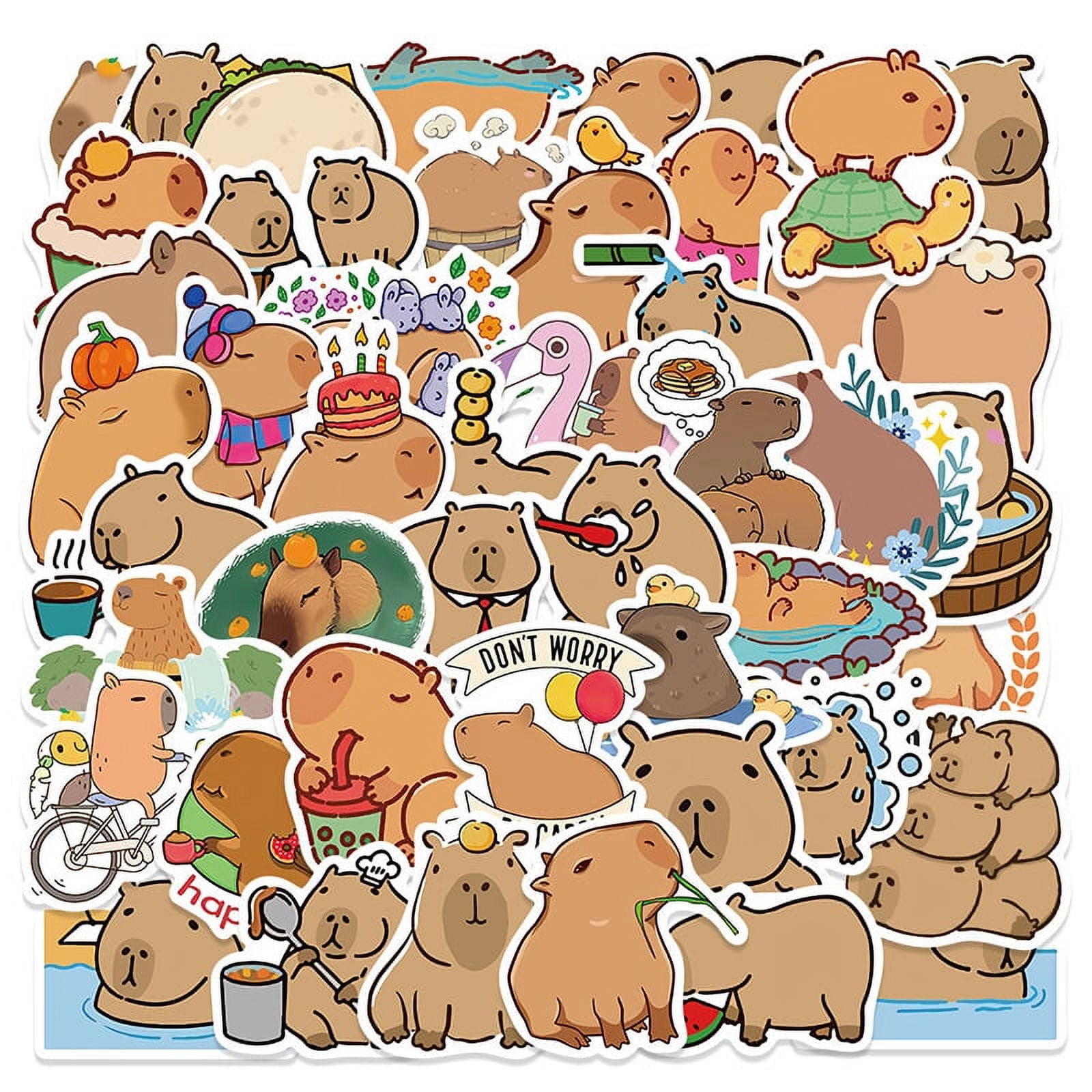 50pcs Cute Capybara Stickers For Guitar Phone Glass Scrapbook ...