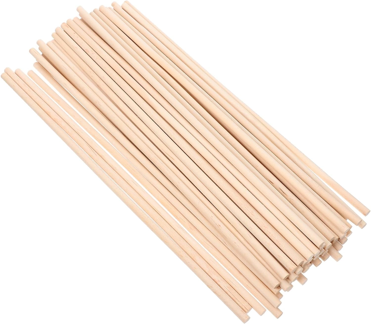 50pcs Cylindrical Long Wooden Stick DIY Wooden Sticks Craft Dowel Rods ...