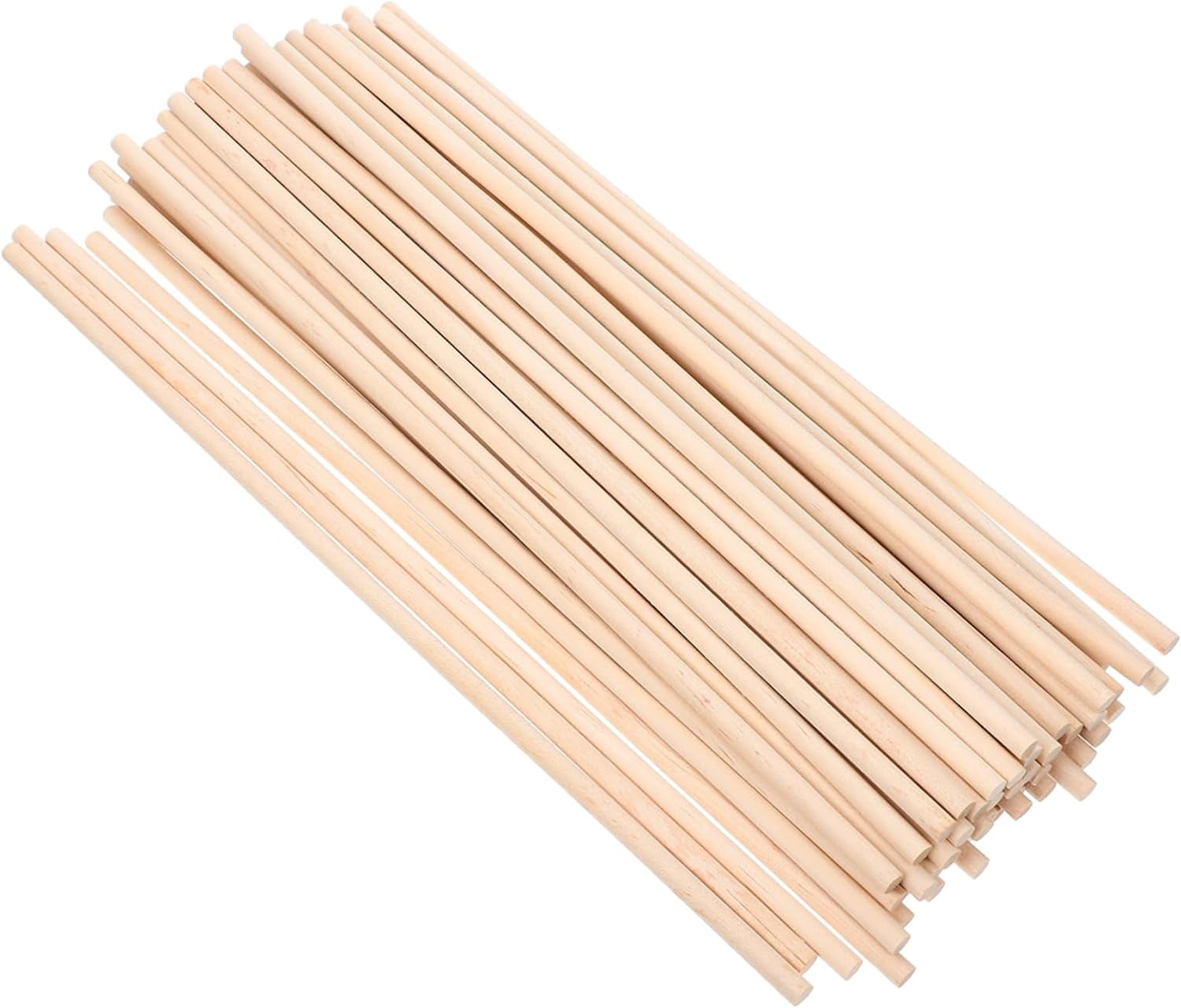 50pcs Cylindrical Long Wooden Stick Grilling Sticks Wood Skewer Craft ...