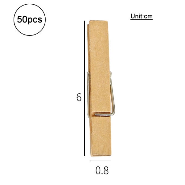 50pcs DIY Mini Wooden Clips Handmade Craft Decorative Photo Clips ...