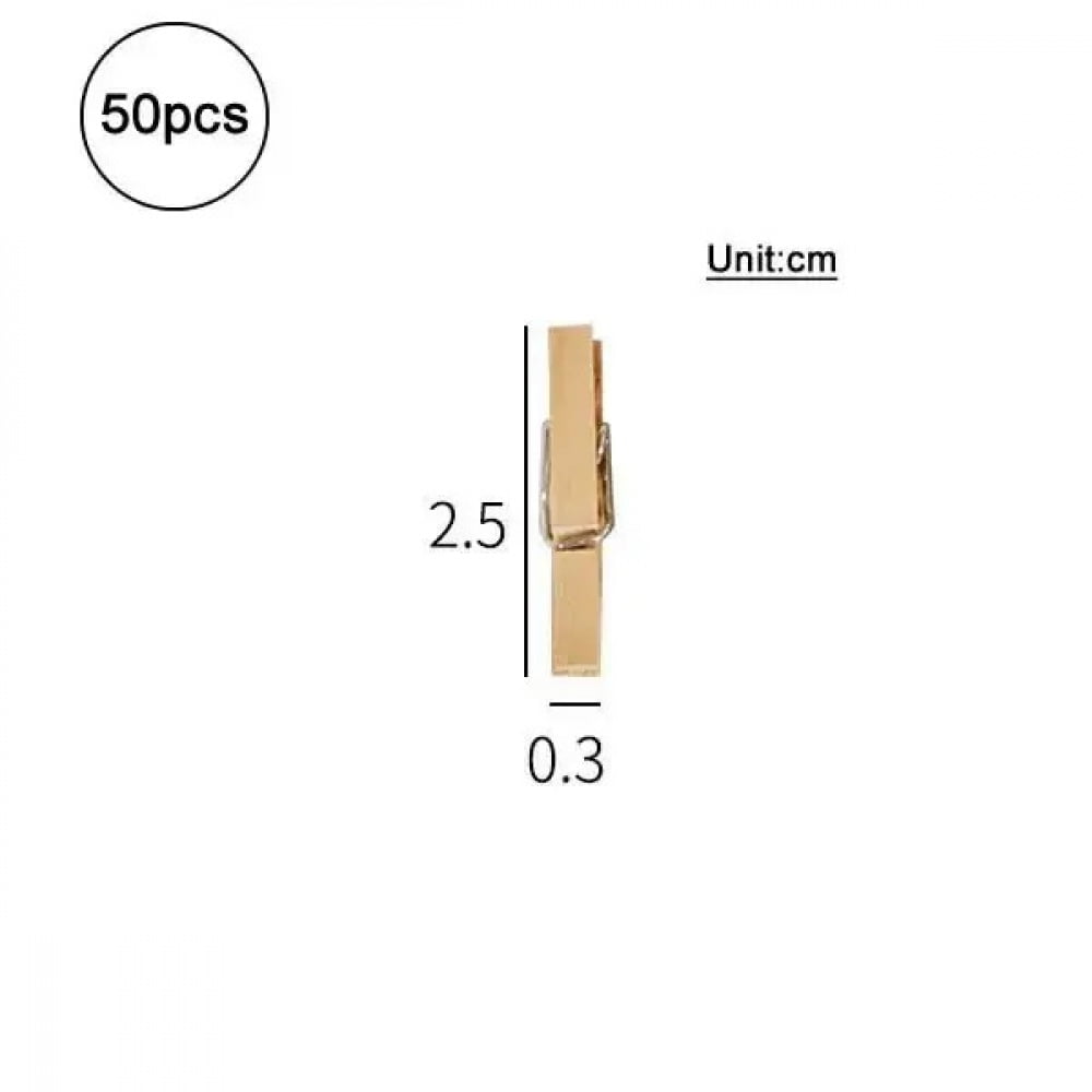 50pcs DIY Mini Wooden Clips Handmade Craft Decorative Photo Clips ...