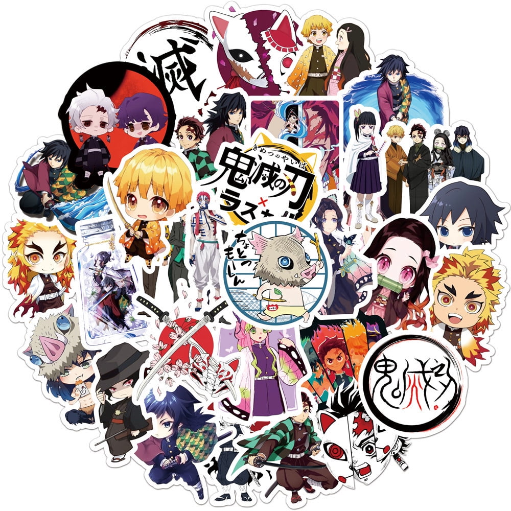 50pcs Demon Slayer Stickers Pack, Cartoon Anime Stickers for Boy ...