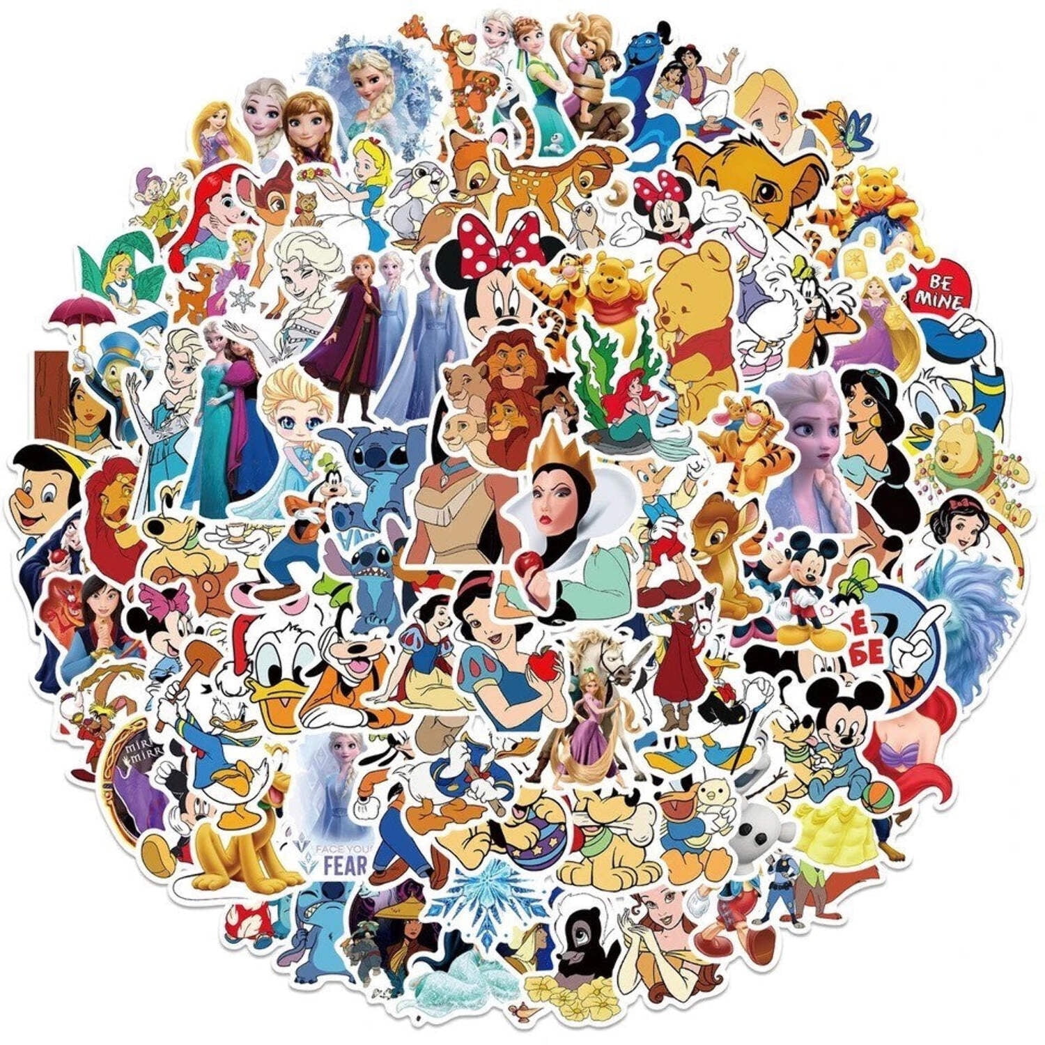 50pcs Disney Stickers, Cartoon Vinyl Stickers for Kids, Waterproof ...