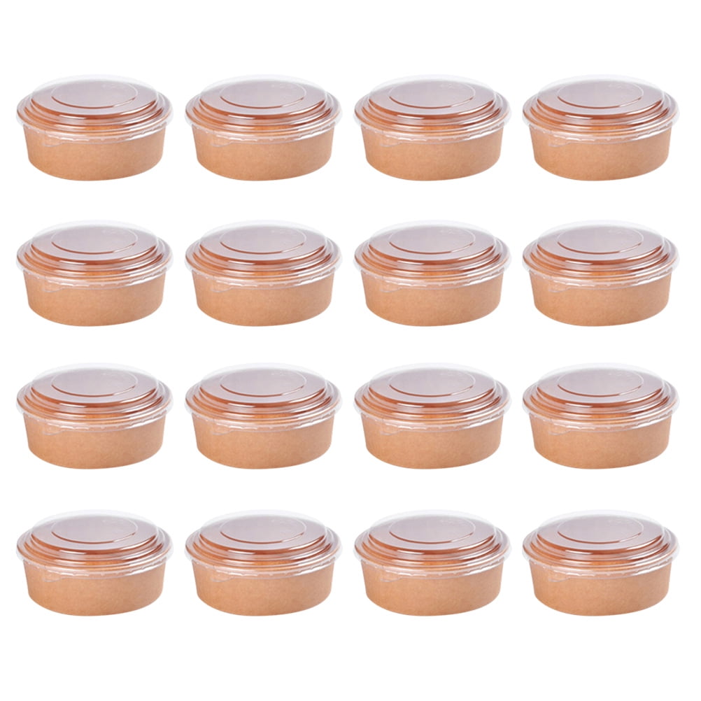 50pcs Disposable Kraft Paper Bowls Fruit Salad Bowl Food Packaging ...