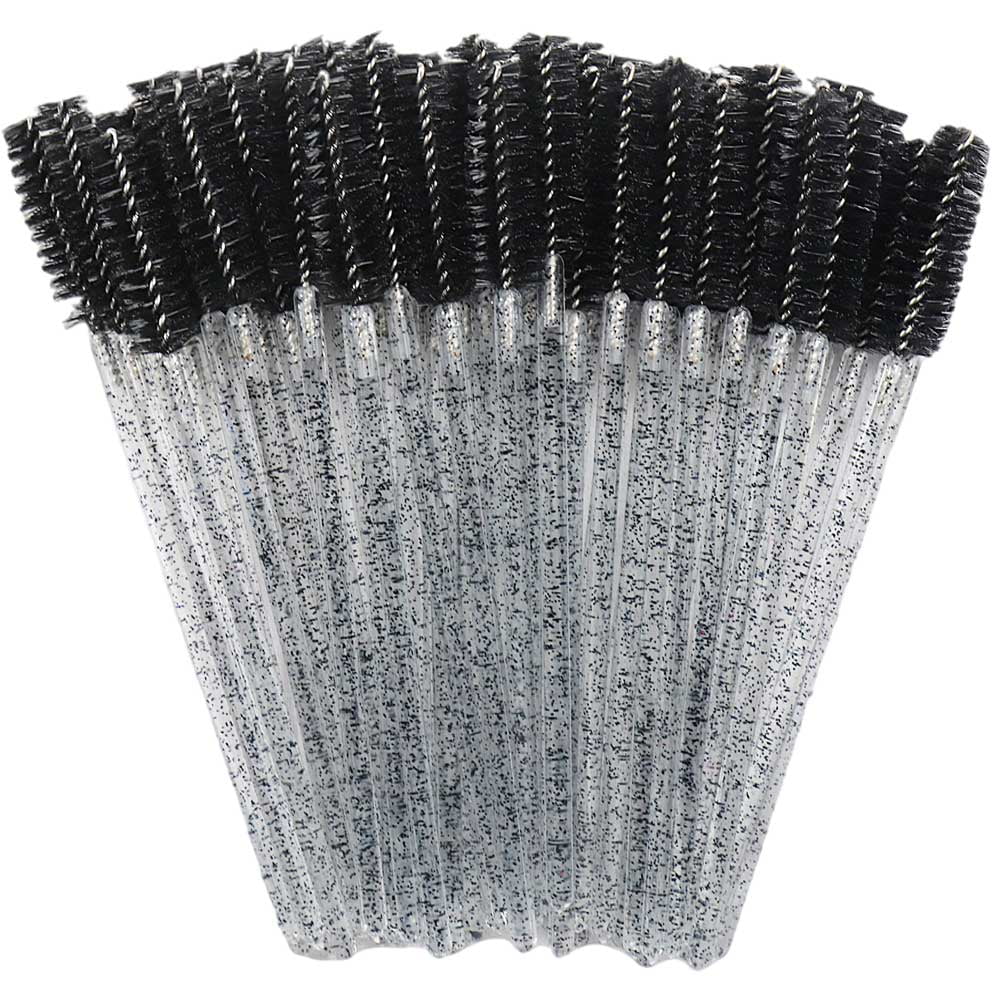50pcs Disposable Mixed Color Eyelash Brushes Crystal Eye Lash Mascara ...