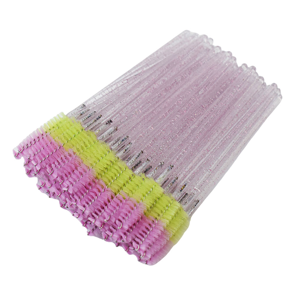 50pcs Disposable Mixed Color Eyelash Brushes Crystal Eye Lash Mascara ...