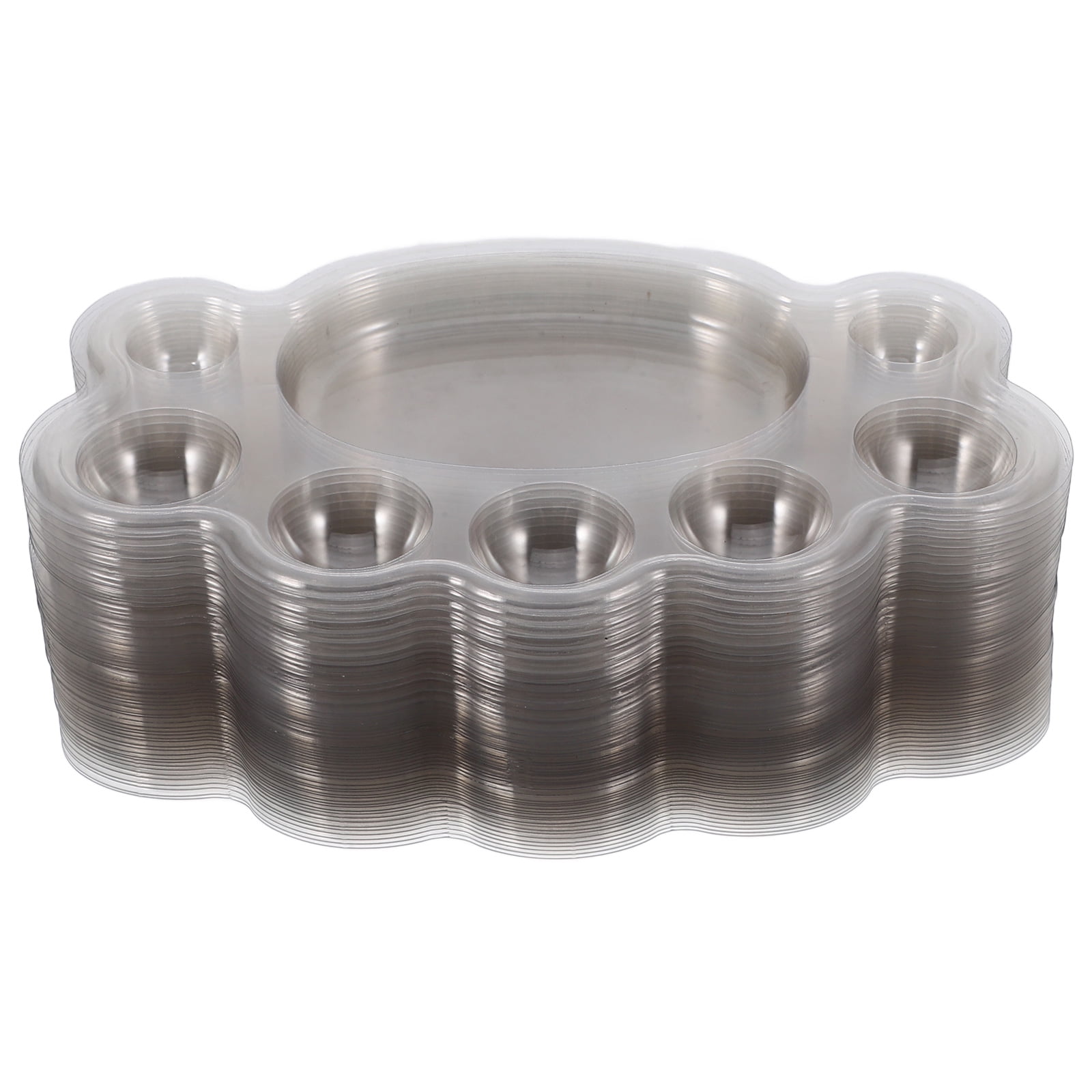 50pcs Disposable Paint Pallet Clear PVC Paint Tray Footprint Color ...