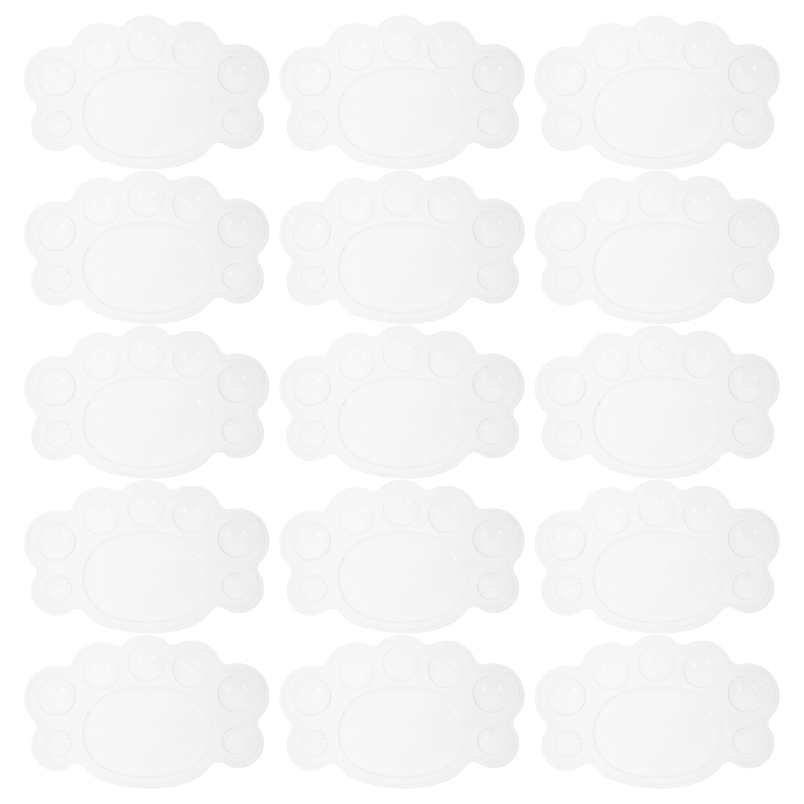 50pcs Disposable Paint Pallet Clear PVC Paint Tray Footprint Color ...