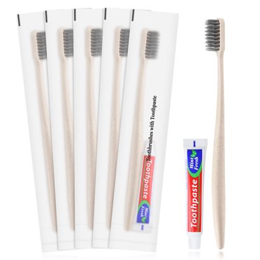 25 pack White Disposable Toothbrushes with Toothpaste and Comb,10g ...