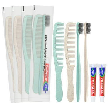 25 pack White Disposable Toothbrushes with Toothpaste and Comb,10g ...