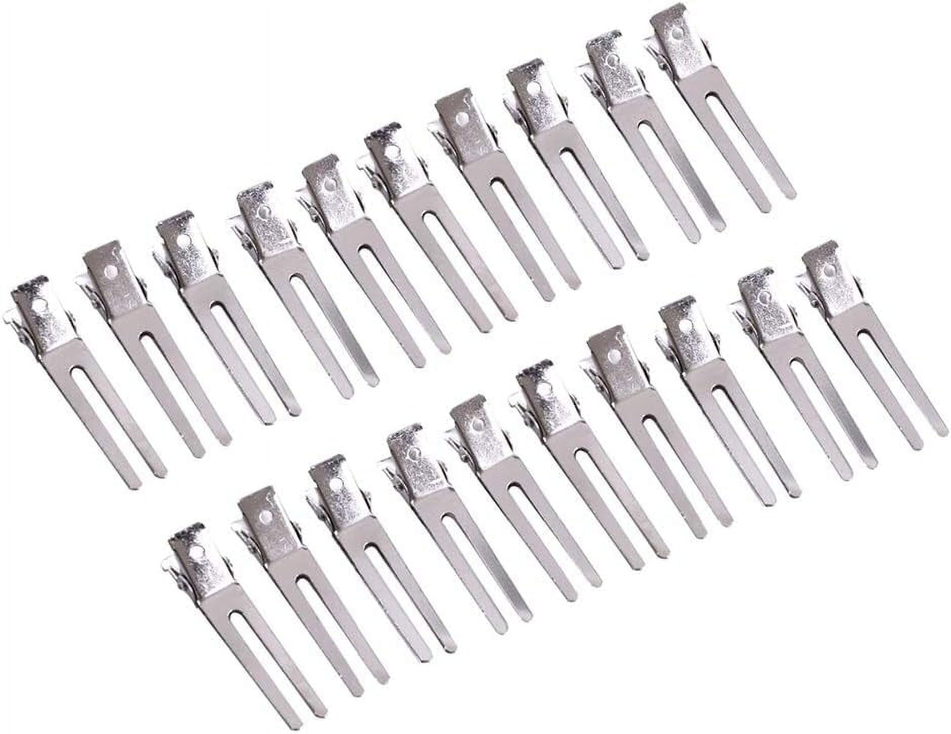 50pcs Double Prong Curl Clips 1.75 Inches Silver Section Hair Clips ...