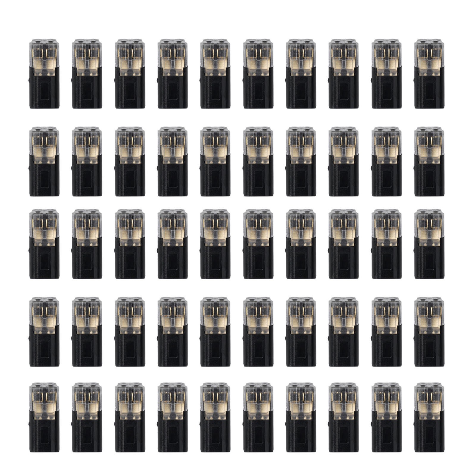 50pcs Double-Wire Plug-in Connector, Pluggable 2 Pin 2 Way LED Wire ...