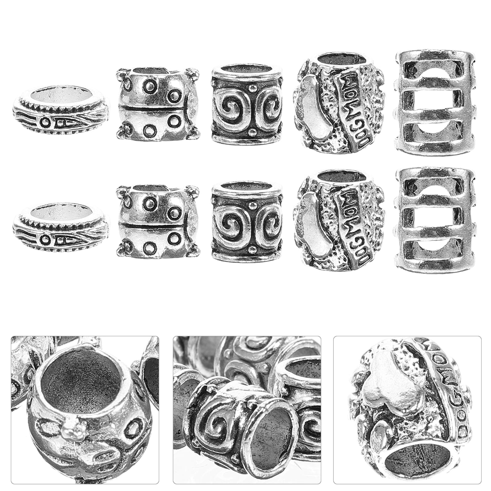 50pcs Dread Beads Dreadlock Accessories Dreadlock Rings Hair Rings For ...