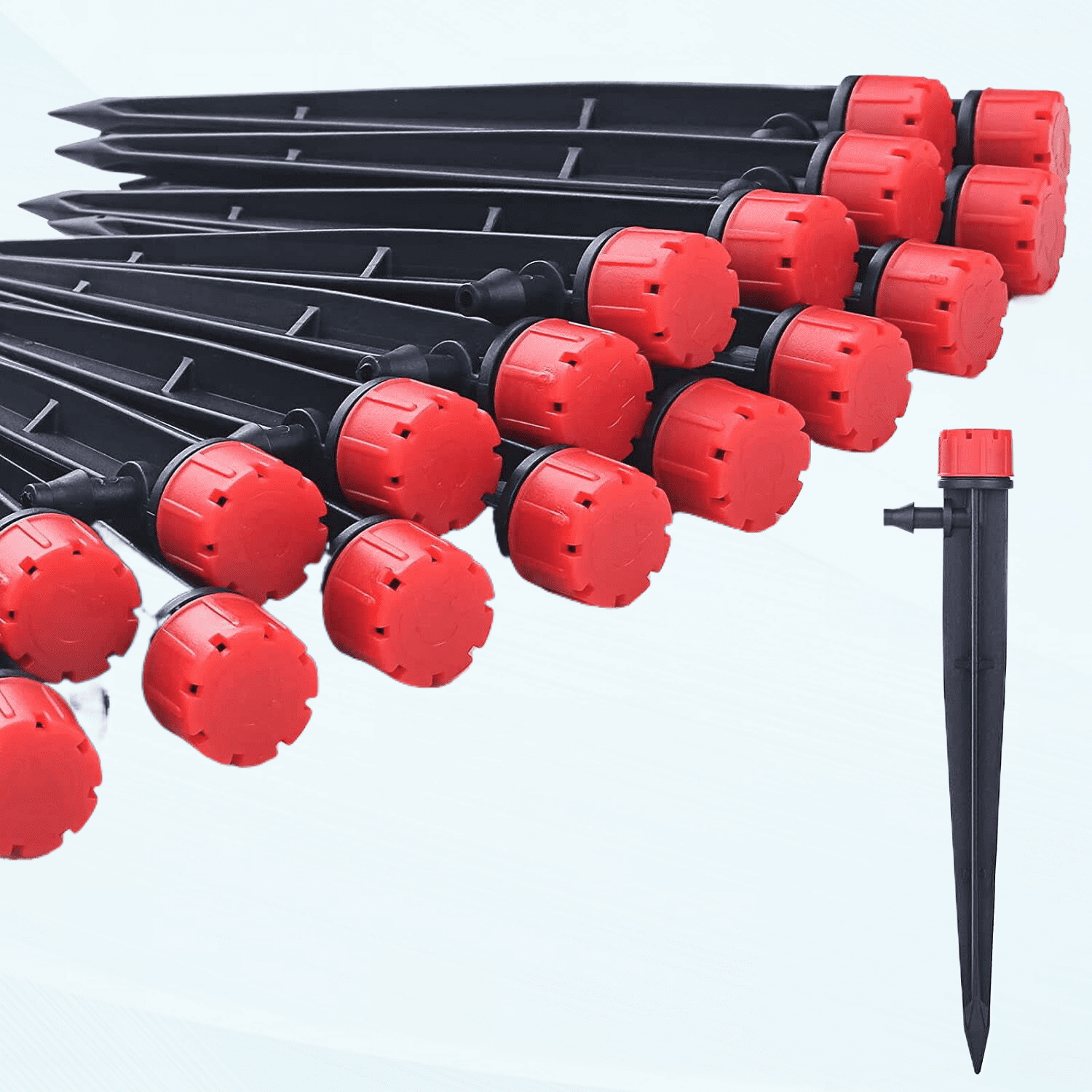 50pcs Drip Emitters for 1/4" Drip Irrigation Tubing, Adjustable 360 ...