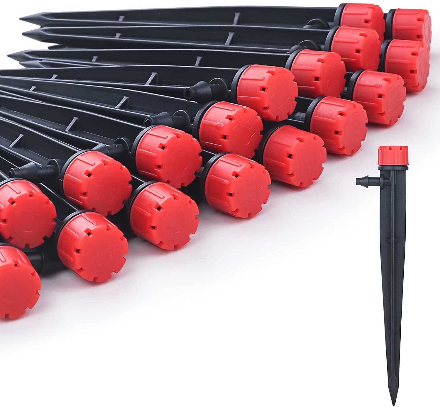 50pcs Drip Emitters for 1/4" Drip Irrigation Tubing, Adjustable 360 ...