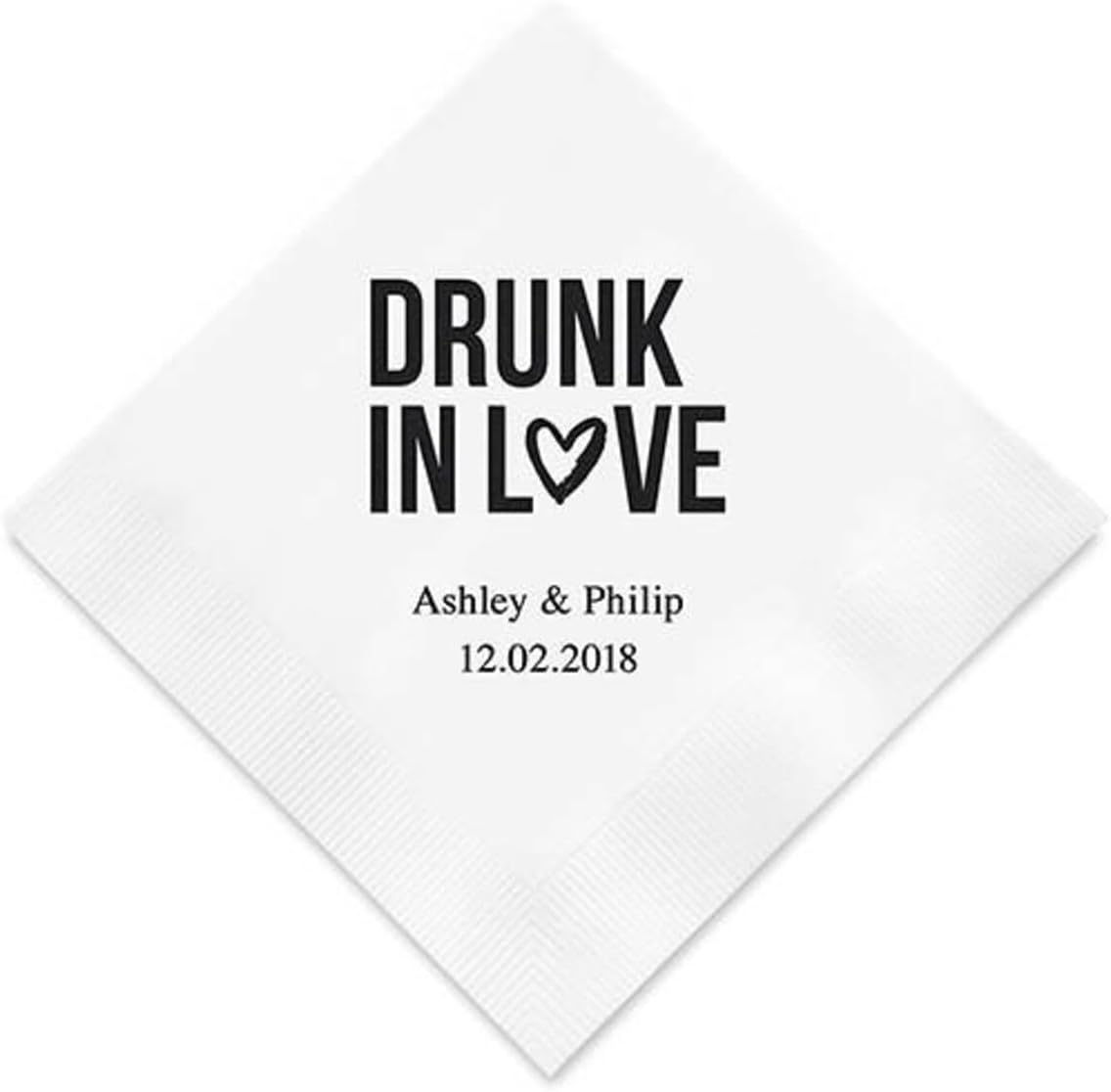 50pcs Drunk In Love Personalized Printed Wedding Napkins, custom ...