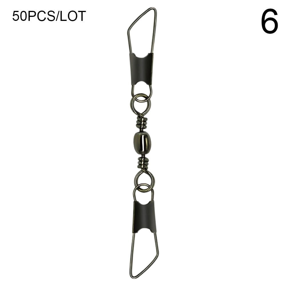 50pcs Durable Size 1# to 9# Solid Ring Rolling Swivel Fishing Snap ...
