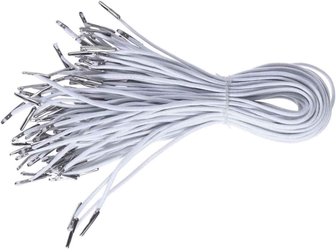 50pcs Elastic Barbed Cord Loop Stretch Round Strings with Dual Metal ...