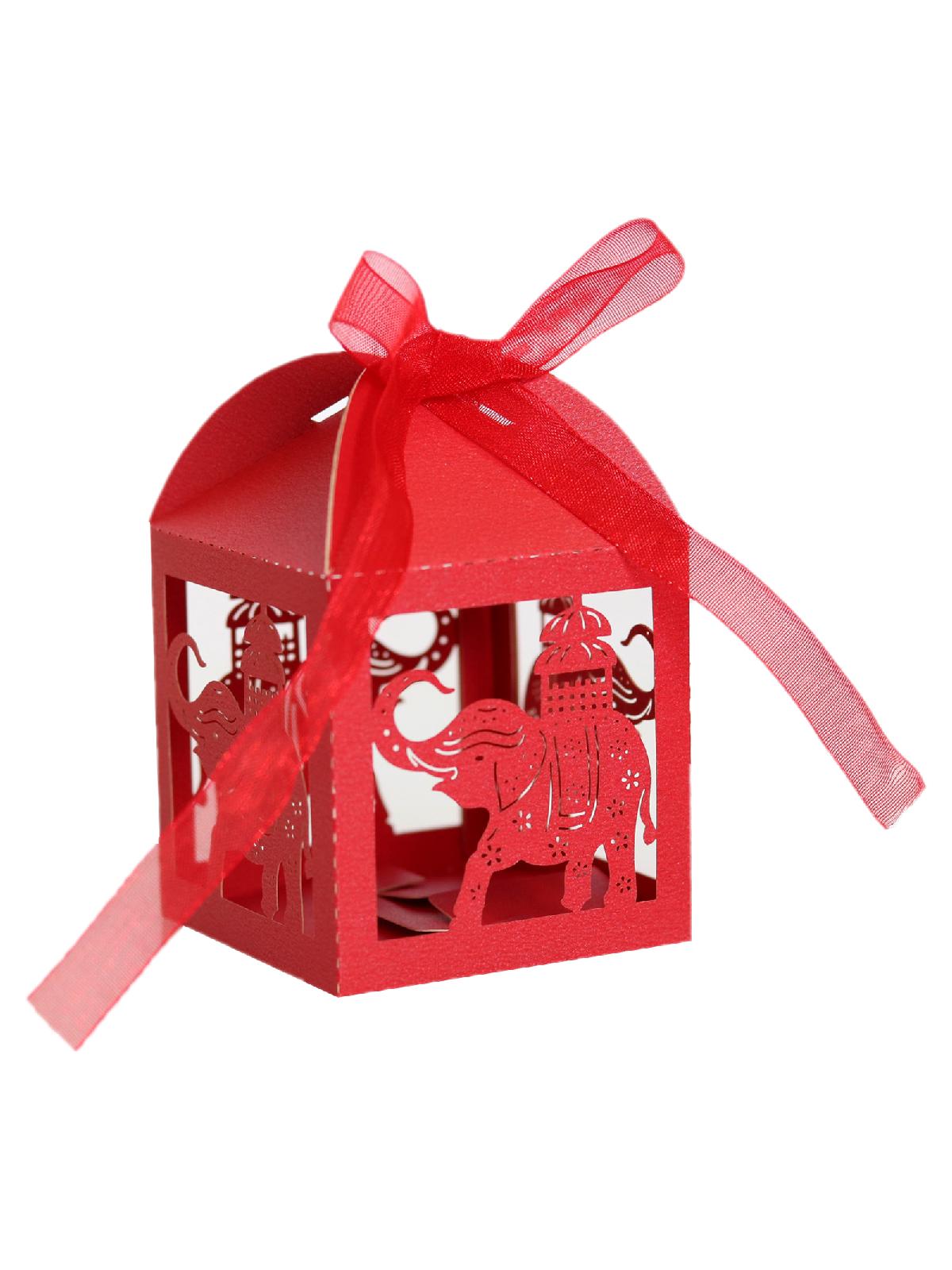 50pcs Elephant Candy Boxes Wedding Party Favor Box with Ribbons ...