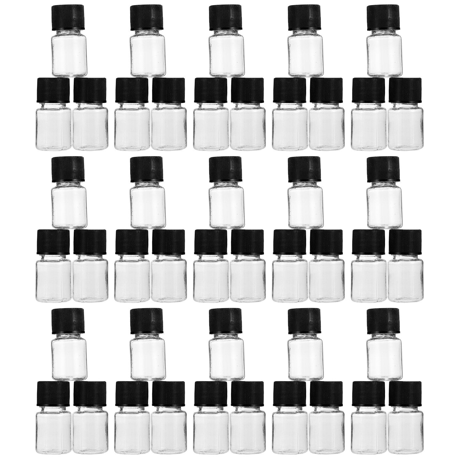 50pcs Empty Bottles Refillable Sample Vials with Screw Caps Essential ...