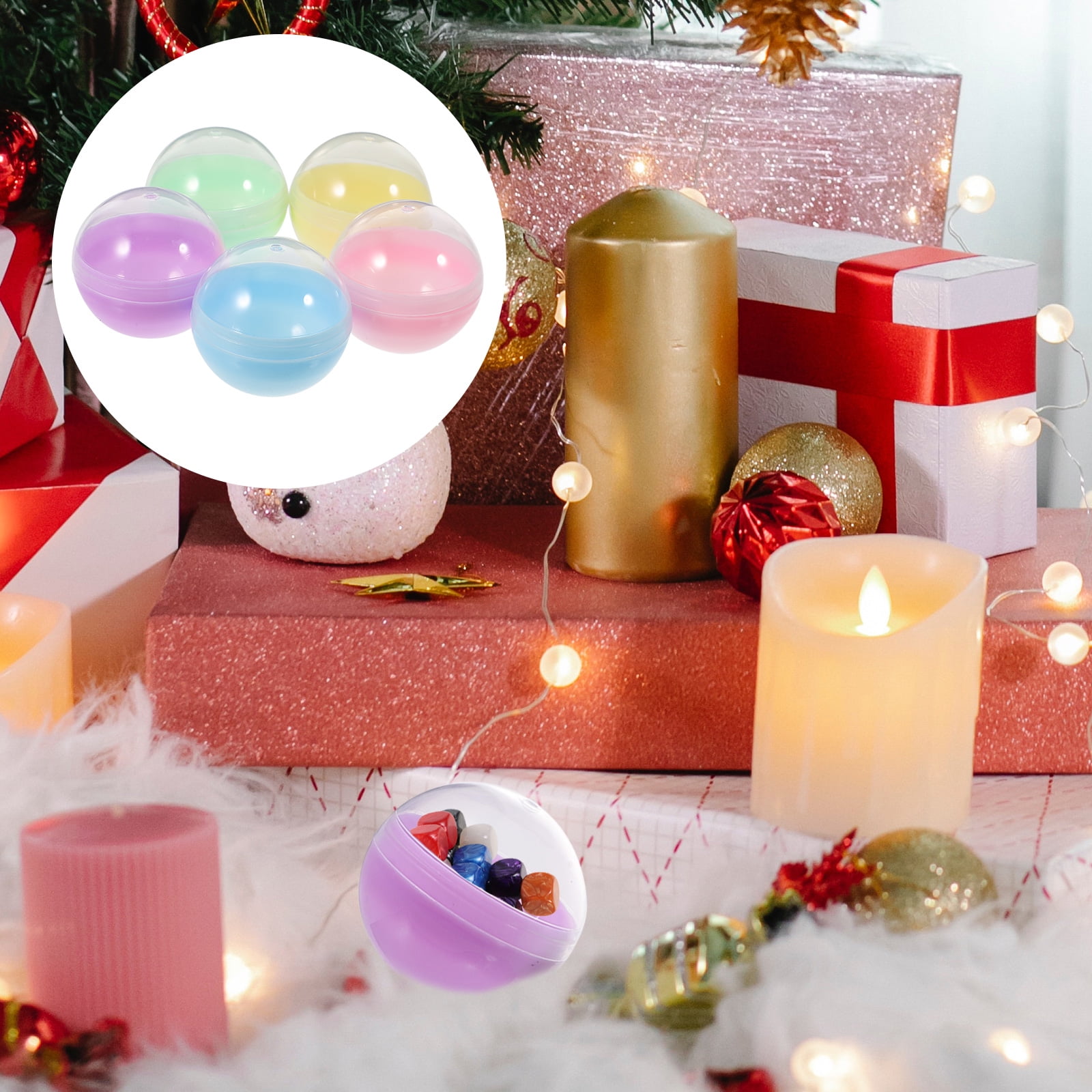 50pcs Empty Round Capsules Reusable Fillable Capsules for Toy Vending ...