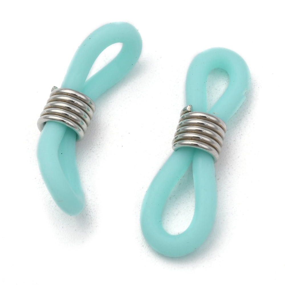 50pcs Eyeglass Holders Glasses Rubber Loop Ends with Brass Findings ...