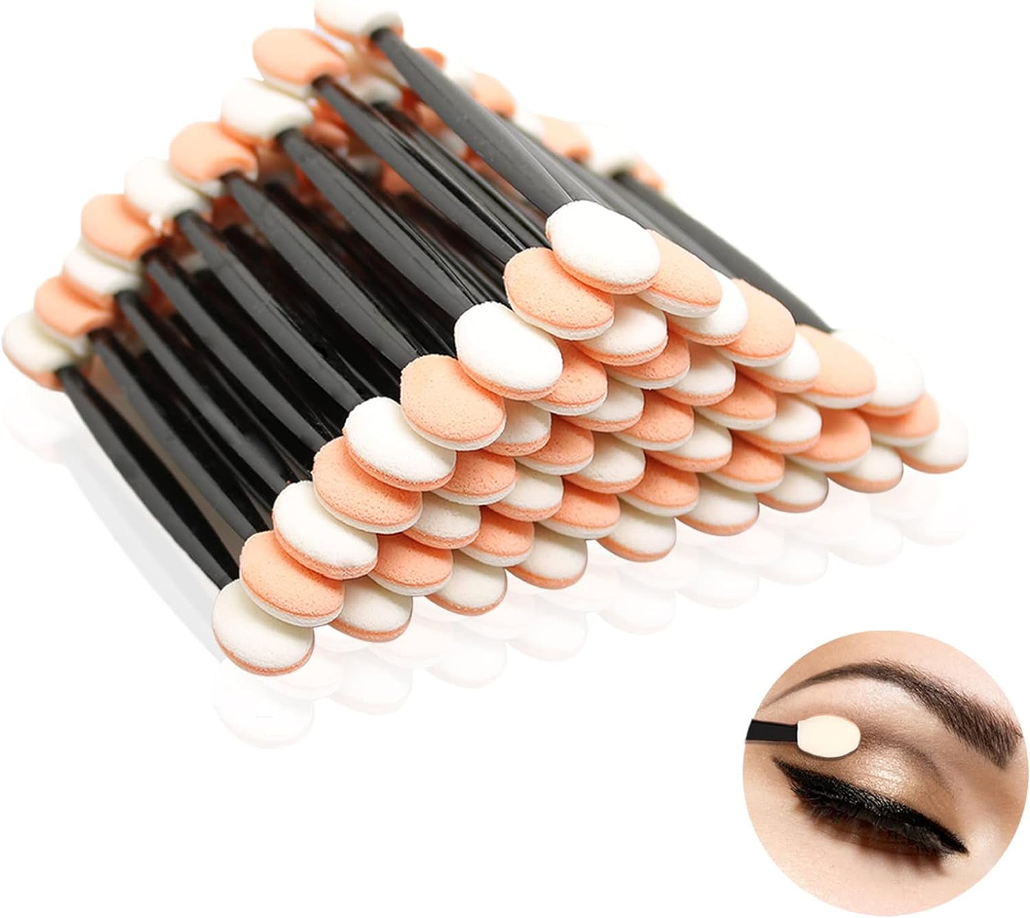 Mengzhilian 50pcs Disposable Hypoallergenic Sponge Eyeshadow ...